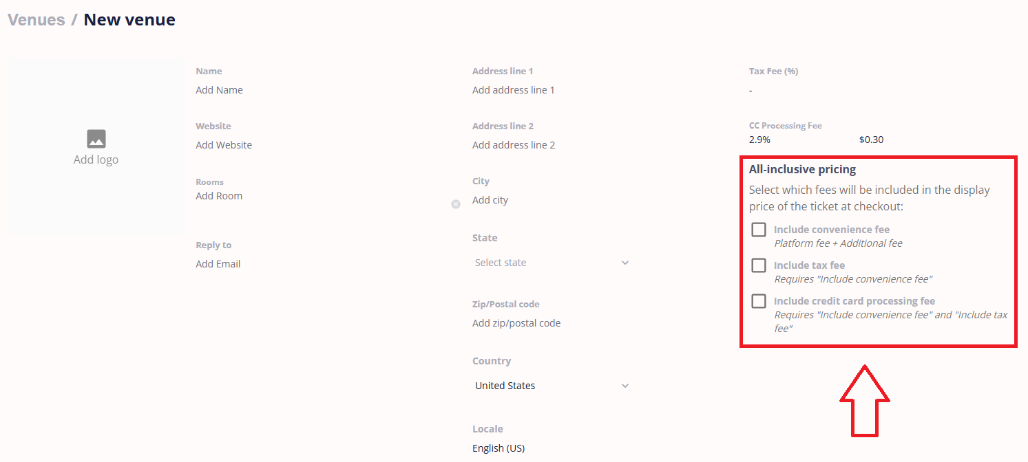 Setting up Fees on VenuePilot